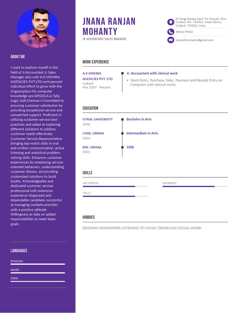 Jnana Ranjan Mohanty: About Me | PDF