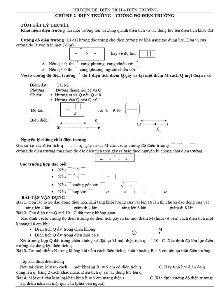 CHỦ ĐỀ 2 DIEN TRUONG CUONG DO DIEN TRUONG | PDF
