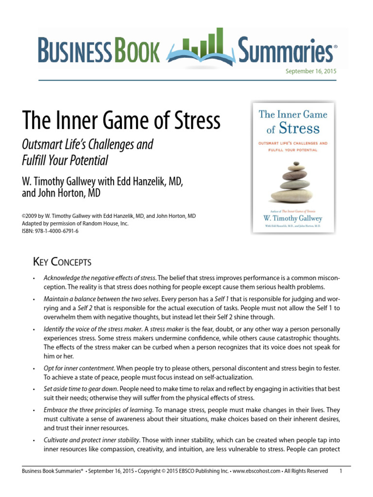 Mastering the Inner Game of Stress | PDF | Attitude (Psychology ...
