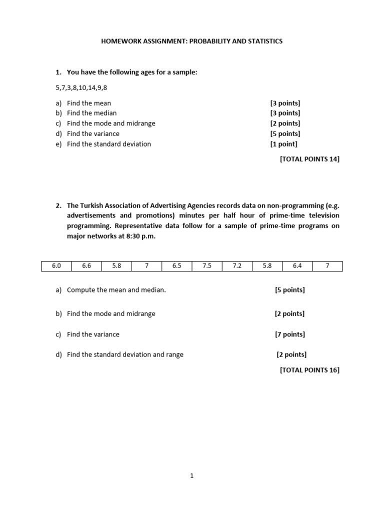 Homework Stat | PDF | Median | Mode (Statistics)