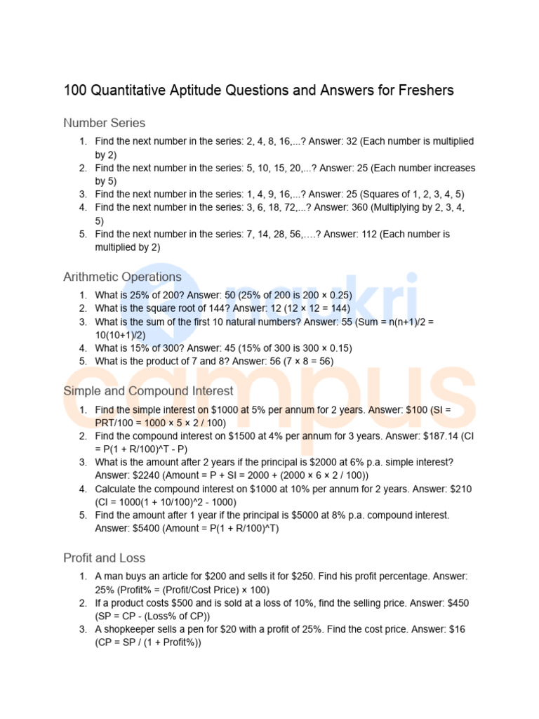 Quantitative-Aptitude-Questions-and-Answers-PDF | PDF | Area | Length
