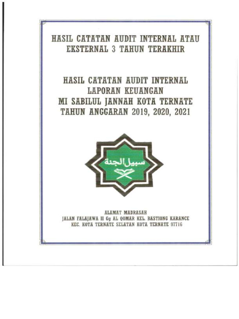 Hasil Catatan Audit Internal Atau Eksternal 3 Tahun Terakhir - PDF Download Gratis | PDF