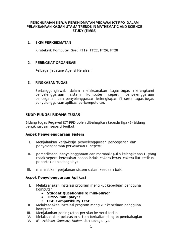 Peranan Juruteknik Timss | PDF