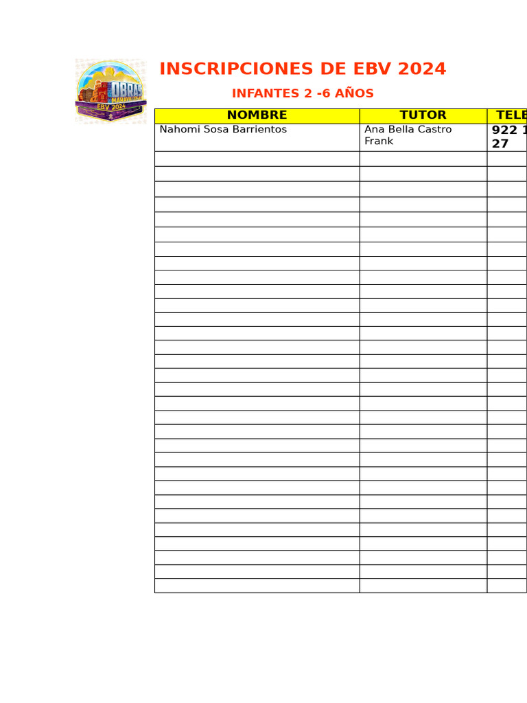 Inscripciones De Ebv 2024 Pdf