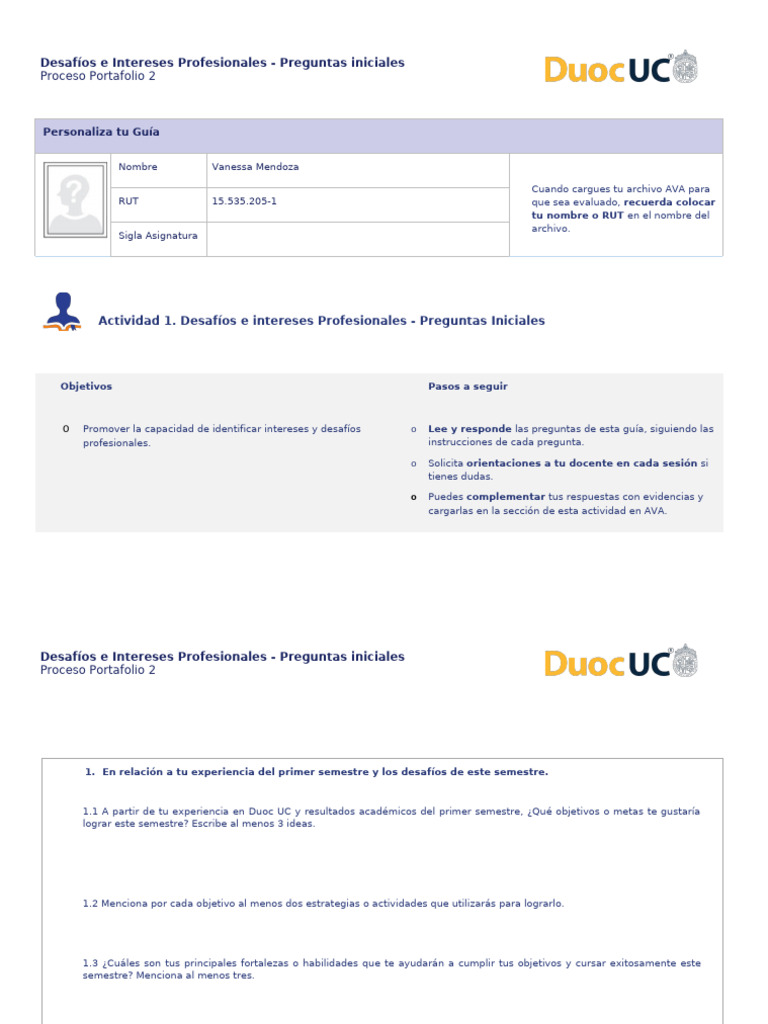 Desafíos e Intereses Profesionales - APP2 - Inicial | PDF | Cognición | Aprendizaje