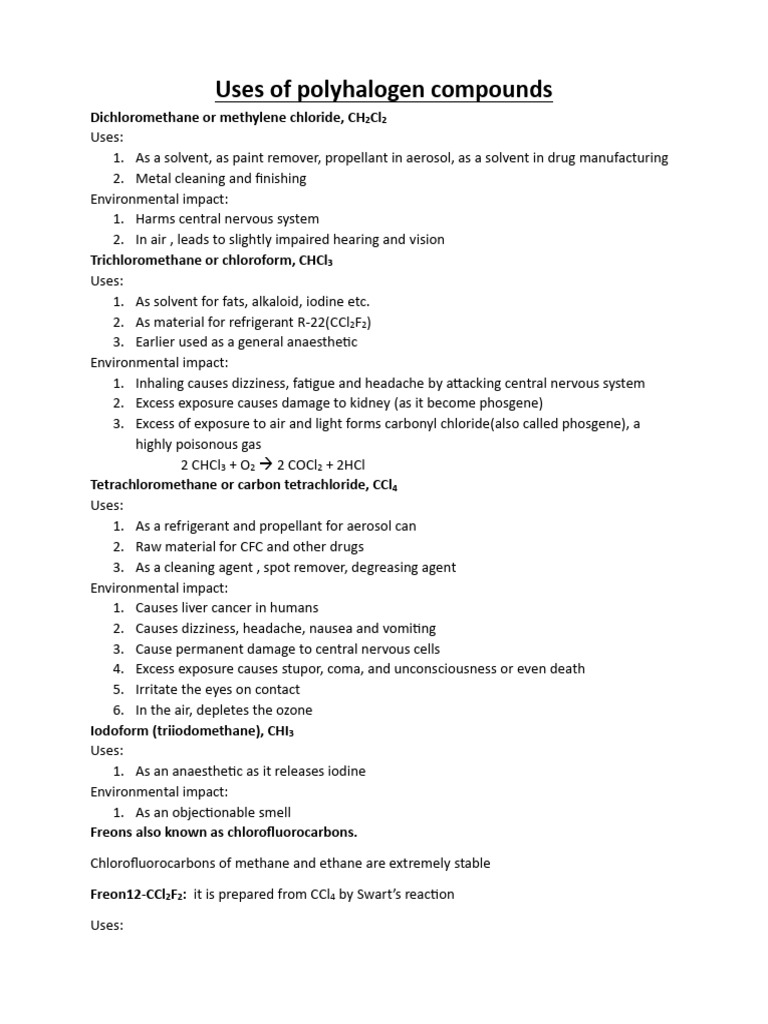 Polyhalogen Compounds | PDF | Self-Improvement | Wellness