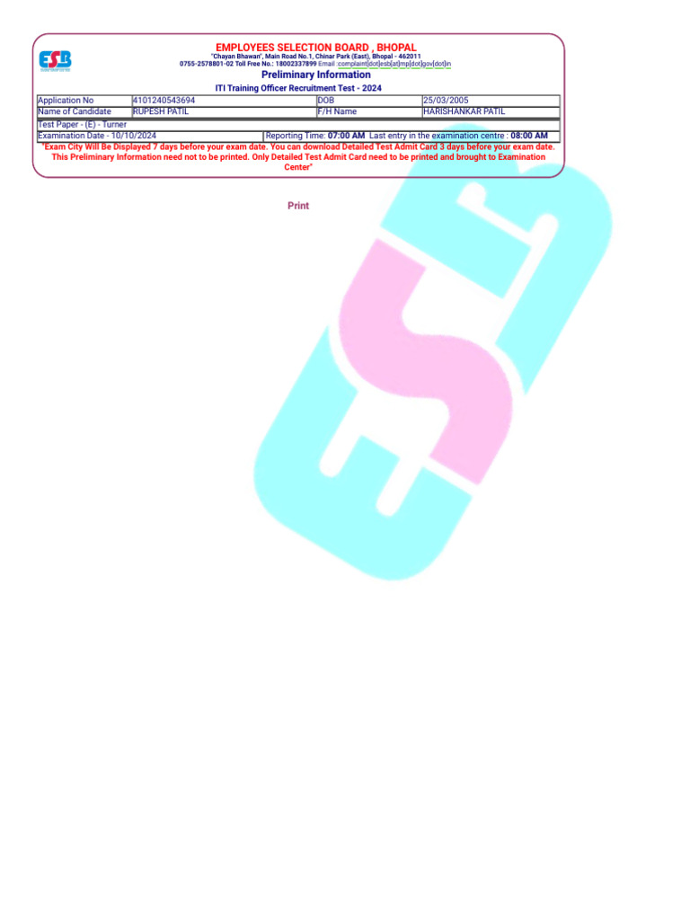 Employees Selection Board | PDF
