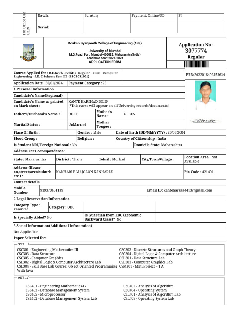 sem 4 form | PDF | Computing