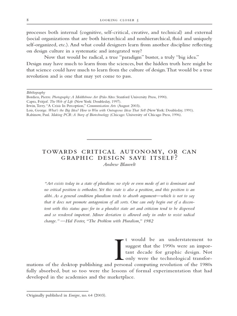Towards Critical Autonomy, or Can Graphic Design Save Itself - Andrew ...