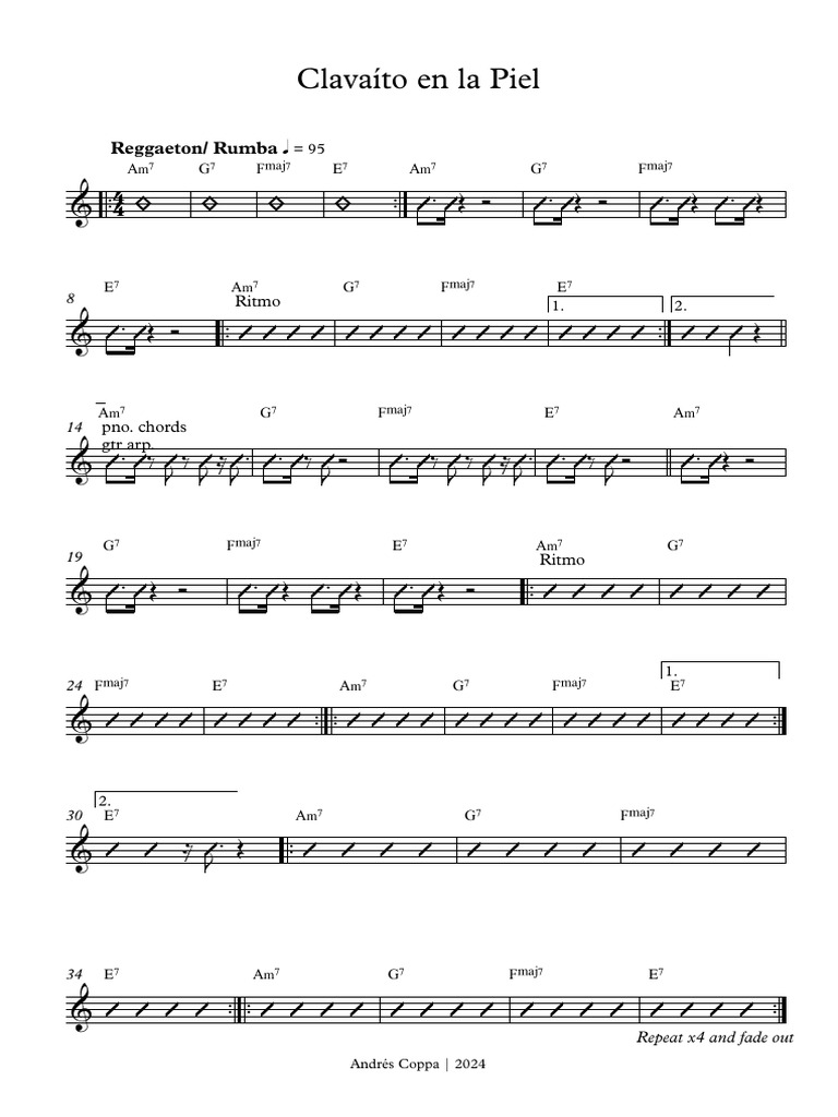 Clavaito en la Piel - Partitura completa | PDF