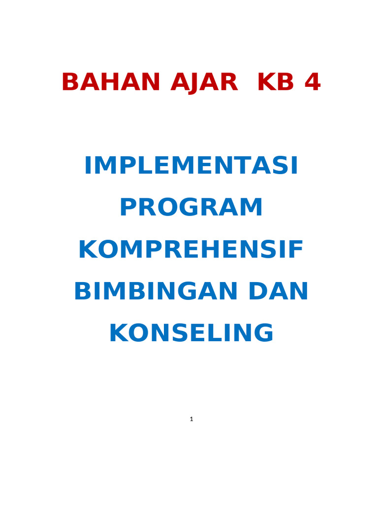 Bahan Ajar Implementasi Program Komprehensif BK | PDF
