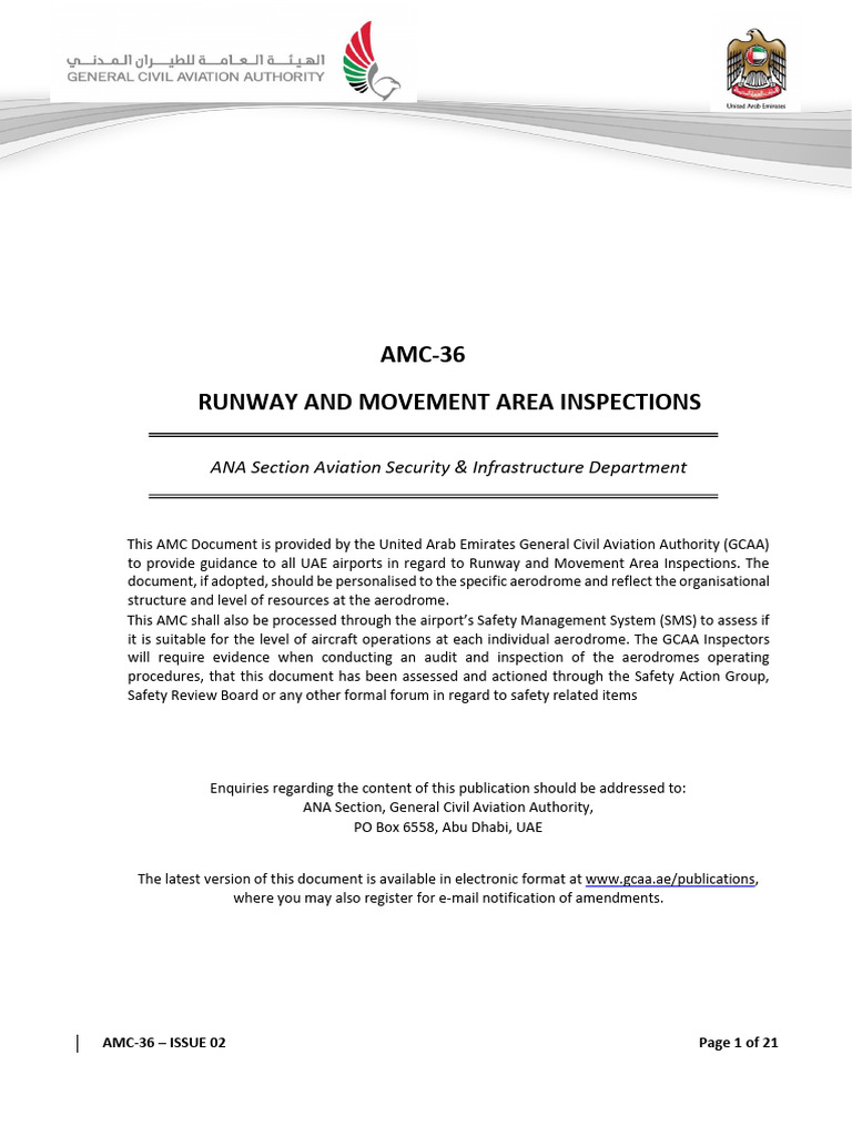 Amc - 36 - Runway and Movement Area Inspections - Issue 02 | PDF ...