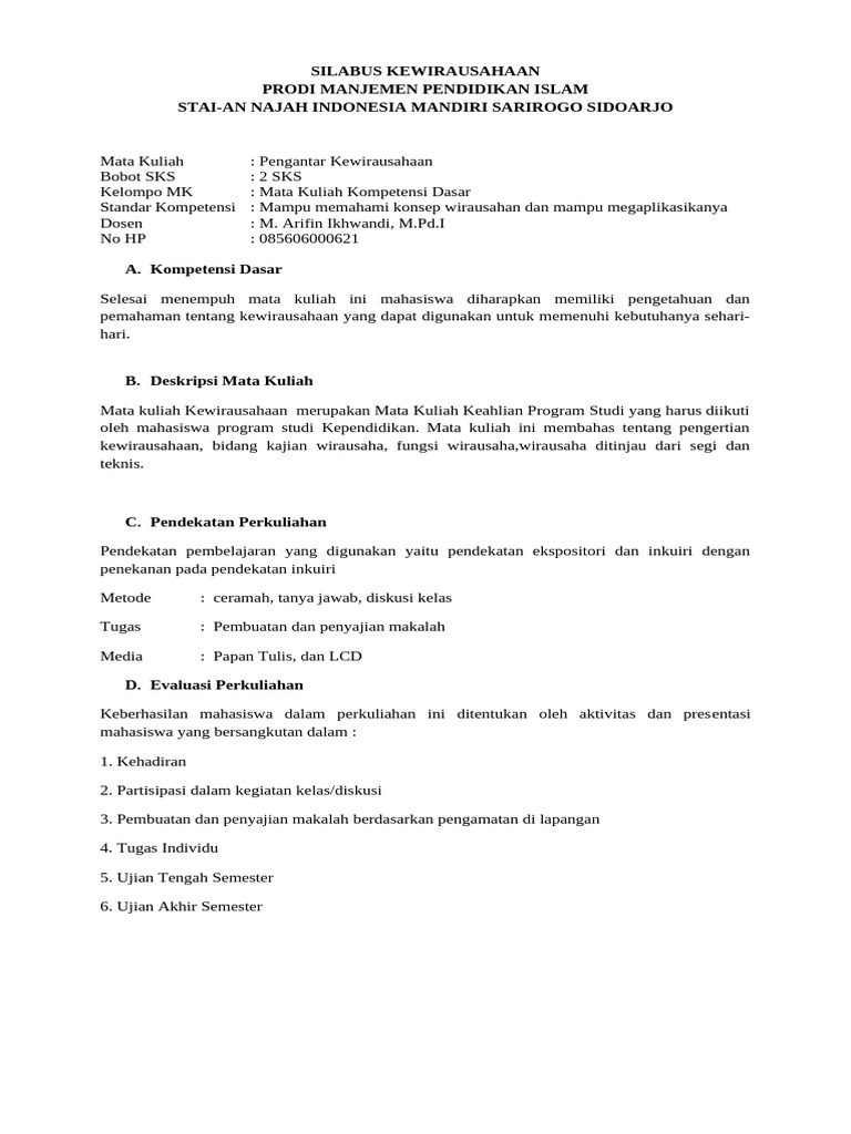 SAP Pengantar KWU 2024-2025 | PDF | Karier & Perkembangan