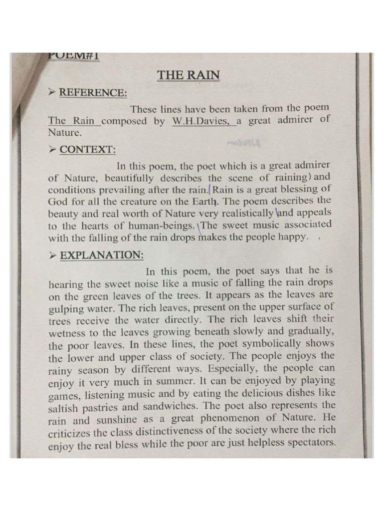 The Rain | PDF