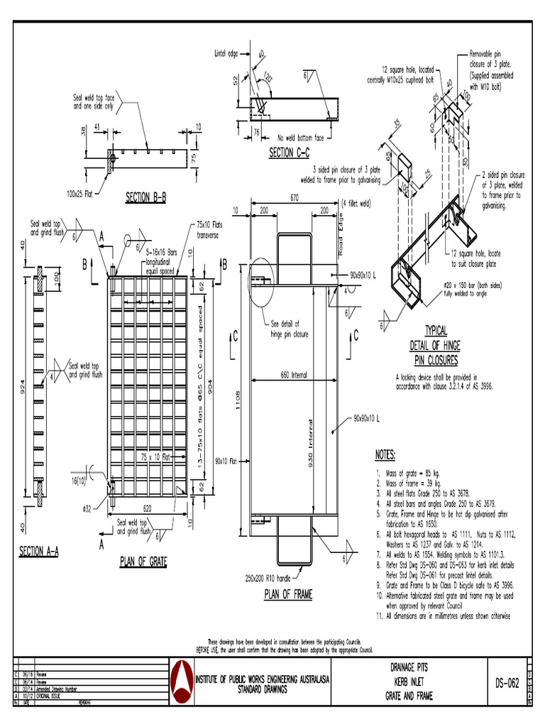 DS 062 Drainage Pits Kerb Inlet Grate and Frame | PDF
