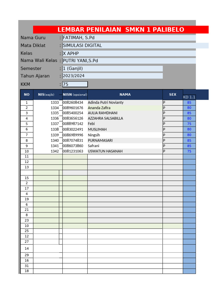Penilaian - Simulasi Digital - Kls X Aphp Ok | PDF