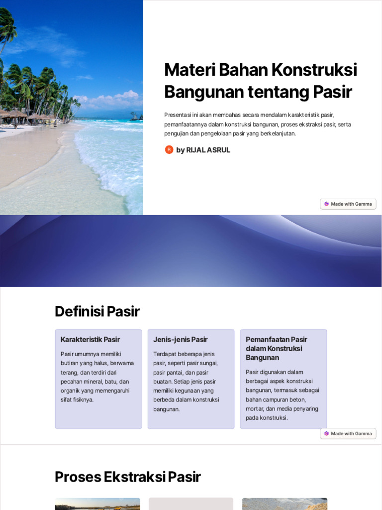 Materi Bahan Konstruksi Bangunan Tentang Pasir | PDF