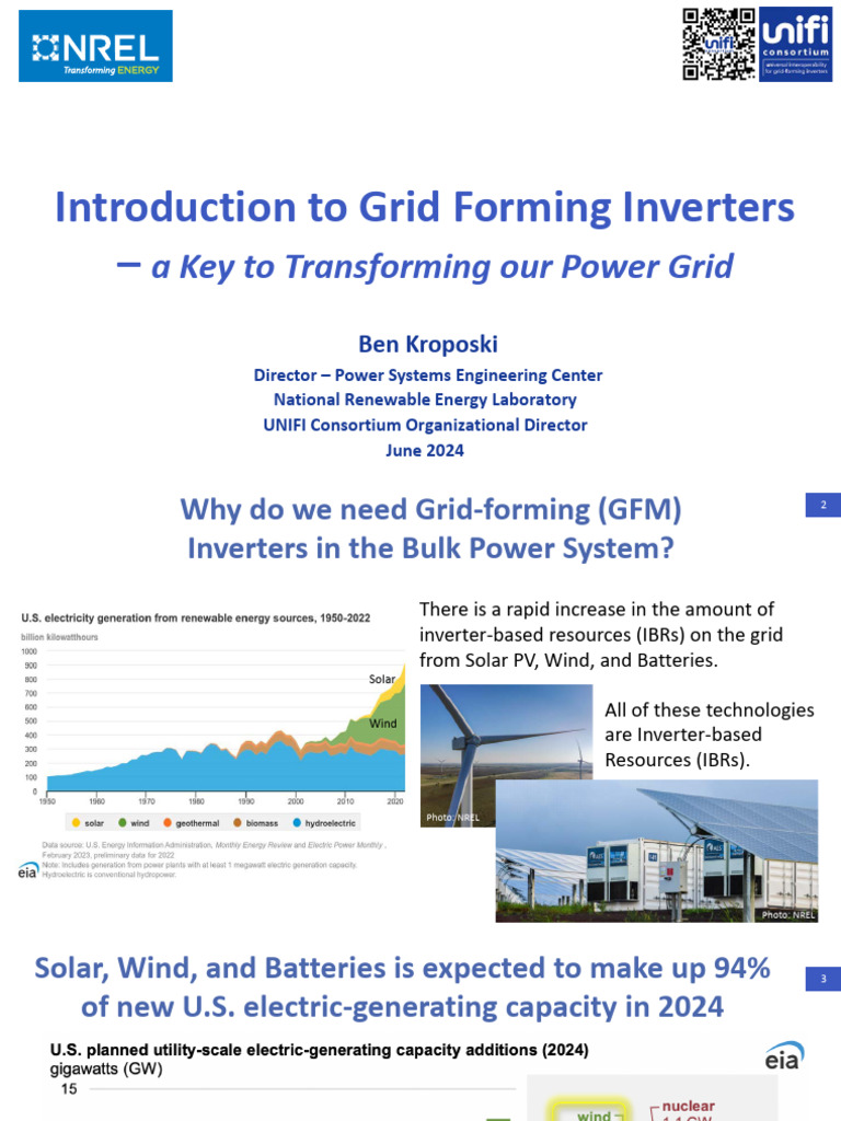 2024-06 GFM Inverter - Ben Kroposki - NREL | PDF | Solar Power | Wind Power