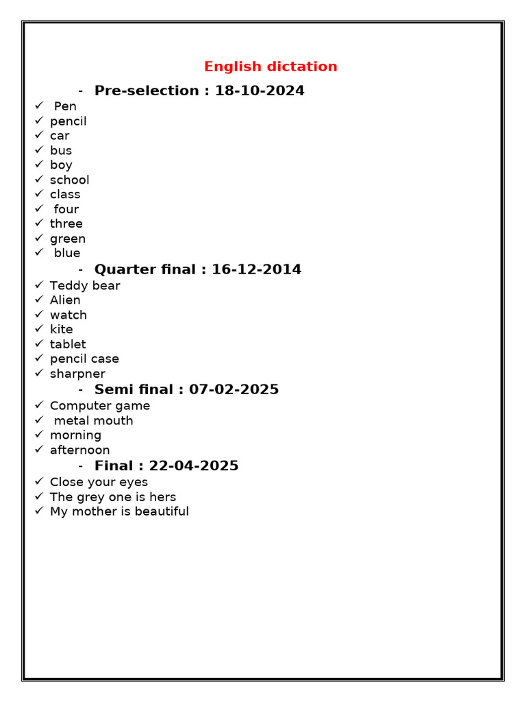 English Dictation | PDF