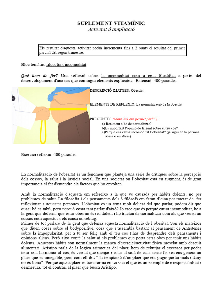 Kenan Martín Sánchez - Suplement Vitamínic | PDF