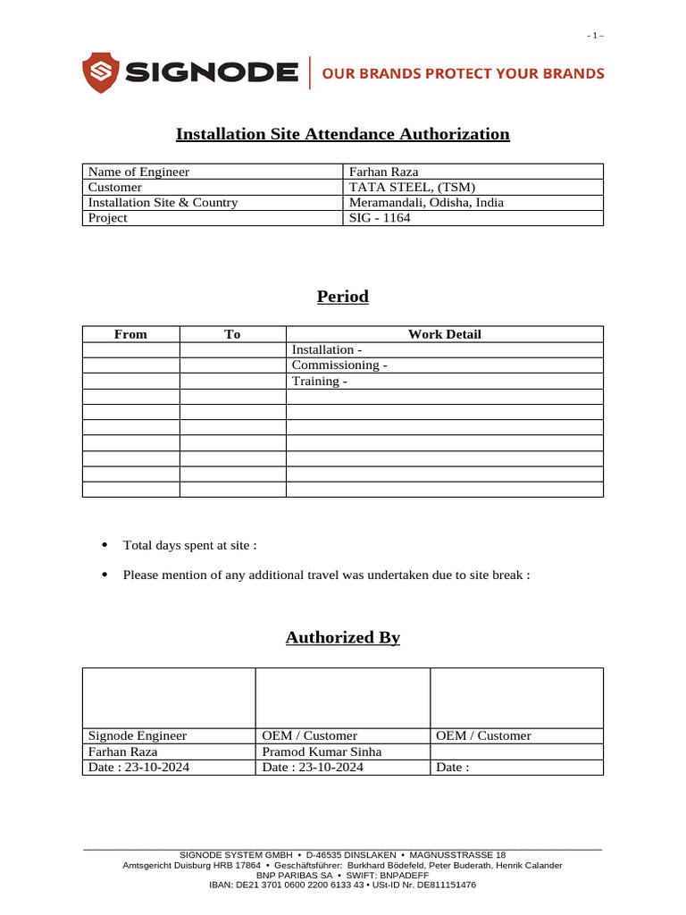 Mandays for TATA STEEL Installation | PDF | Business | Computers
