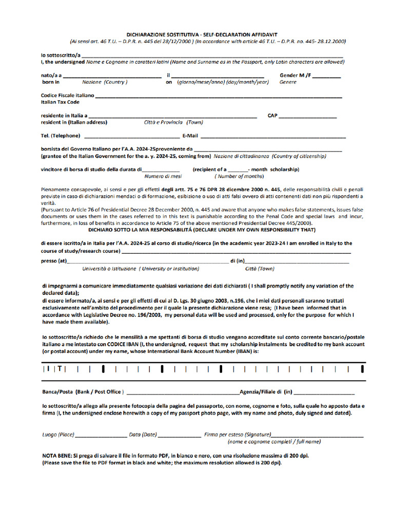 Self Declaration Affidavit 24 25 | PDF