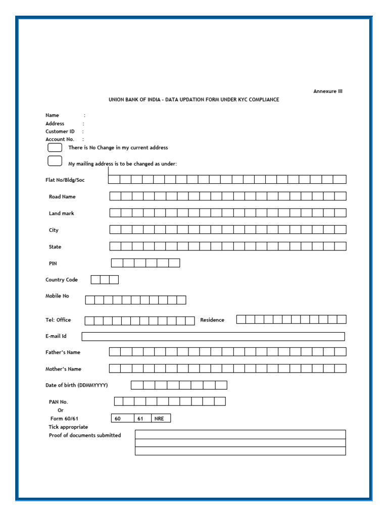 NRI KYC Update Form for India | PDF | Finance & Money Management