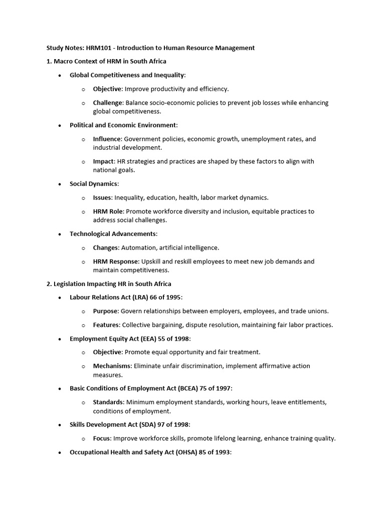 HRM Study Notes 3 | PDF | Human Resource Management | Employment