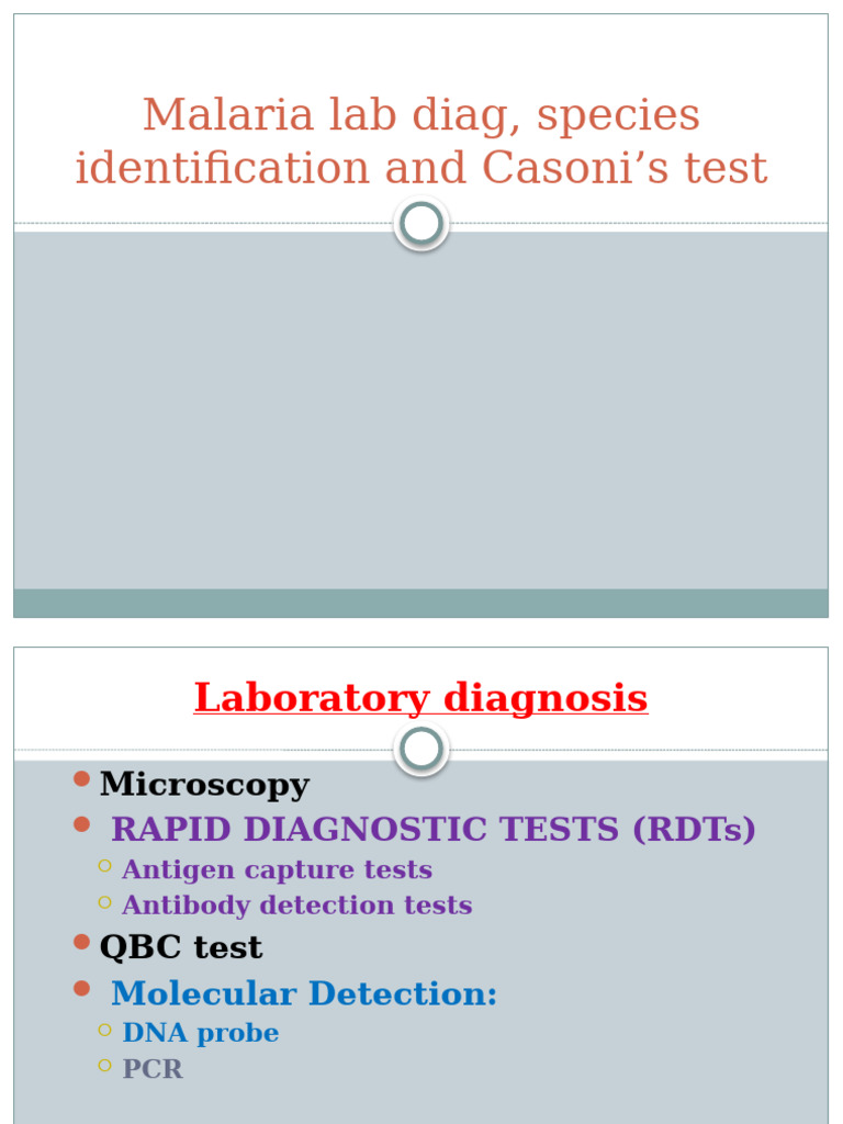 Malaria Diag and Casoni Test | PDF | Staining | Malaria