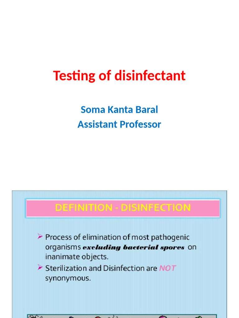 Testing of Disinfectant | PDF | Disinfectant | Microbiology