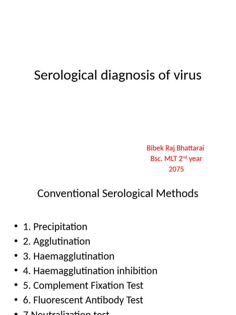 Serological Methods for Virus Diagnosis | PDF | Elisa | Antibody