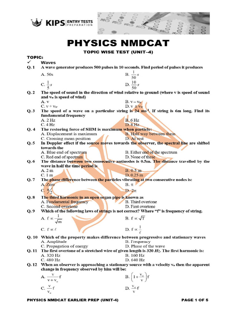 Unit 4 Waves Kips Early Prep Cts 2021 | PDF