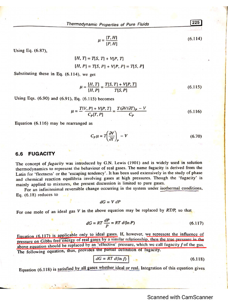 2 - Fugacity, Activity and Gibbs Duhem Equation | PDF | Gases | Phases Of Matter