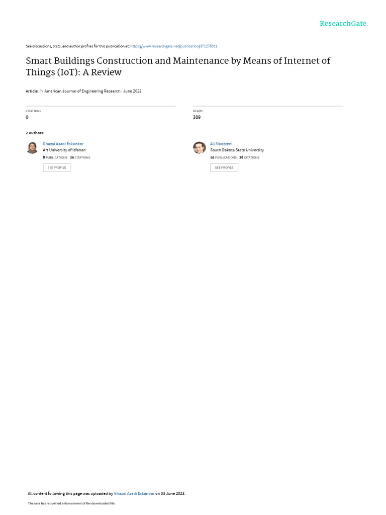 IoT in Smart Building Maintenance Review | PDF | Internet Of Things ...
