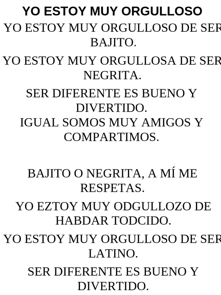 Yo Estoy Muy Orgulloso | PDF
