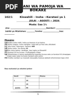 KISW FORM 1 Utanzu - Wa - Maigizo - Katika - Fasihi - Simulizi | PDF