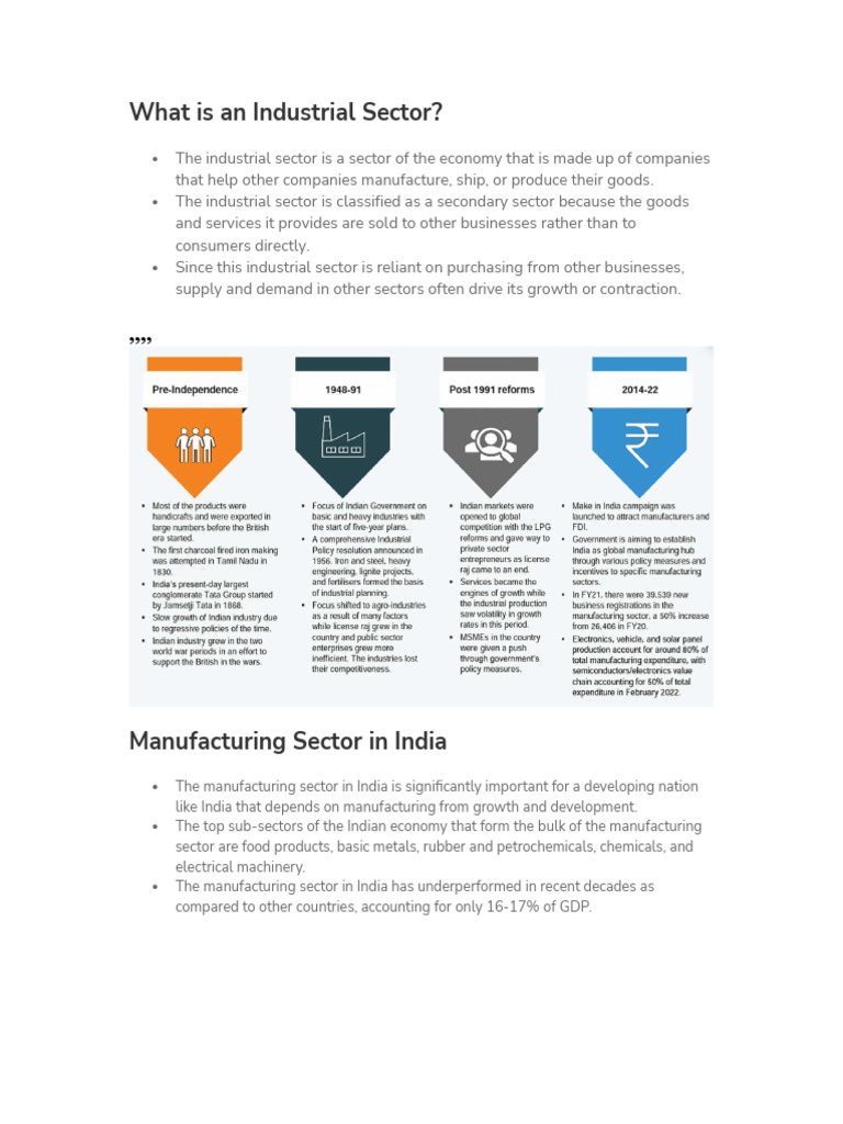 Industrail Sector and Manufacturing Sector | PDF | Economic Growth ...