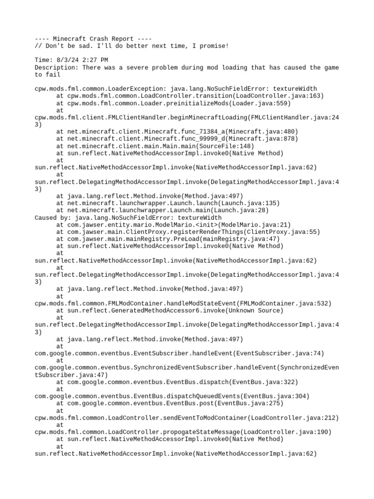Crash 2024 08 03 142724 Client Pdf Java Programming Language Computer Programming
