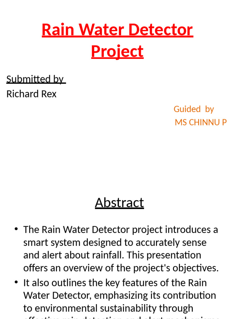 Rain Water Detector Project | PDF