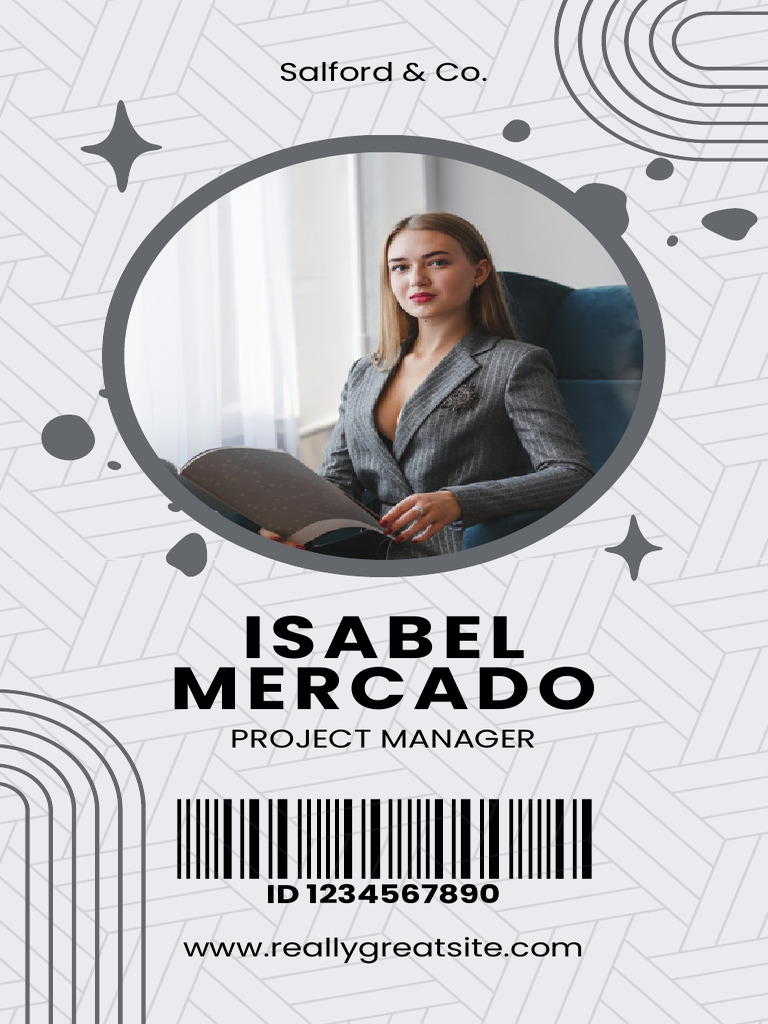 White and Grey Abstract ID Card | PDF | Business | Computers