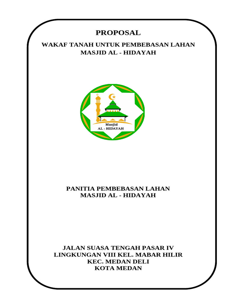 Proposal Wakaf Tanah Untuk Pembebasan La | PDF