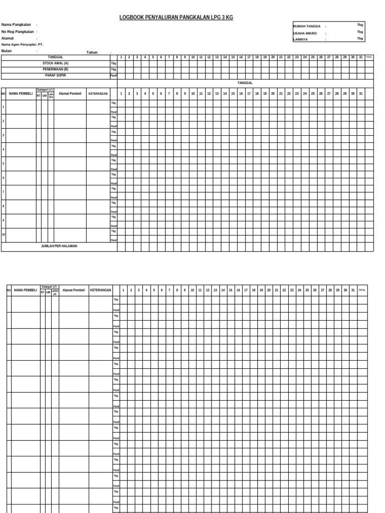 Master Logbook Baru | PDF
