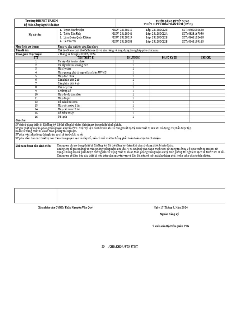 Đăng Ký Dùng PTN (5) .. | PDF
