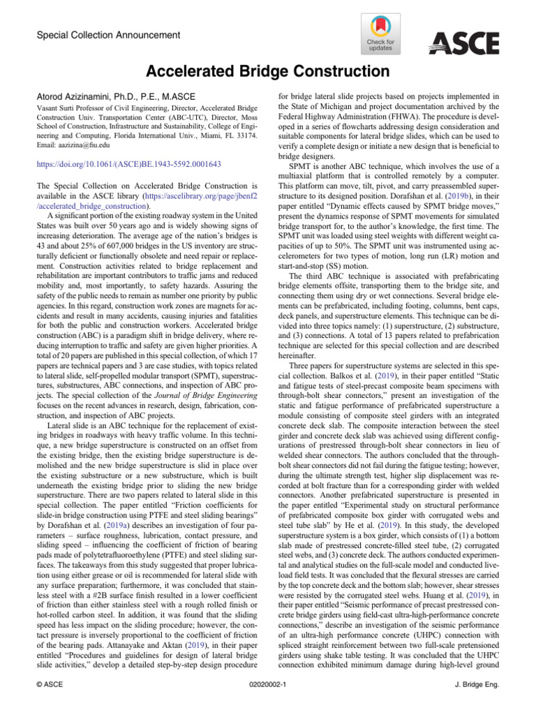 Advances in Accelerated Bridge Construction | PDF | Concrete | Precast ...