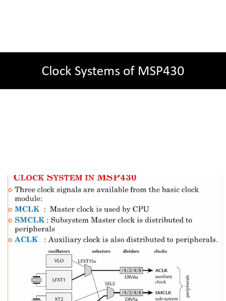 Clock Systems & Low Power Modes and Interrupts of MSP430 | PDF