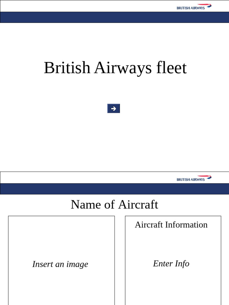 British Airways Aircraft Fleet Overview | PDF