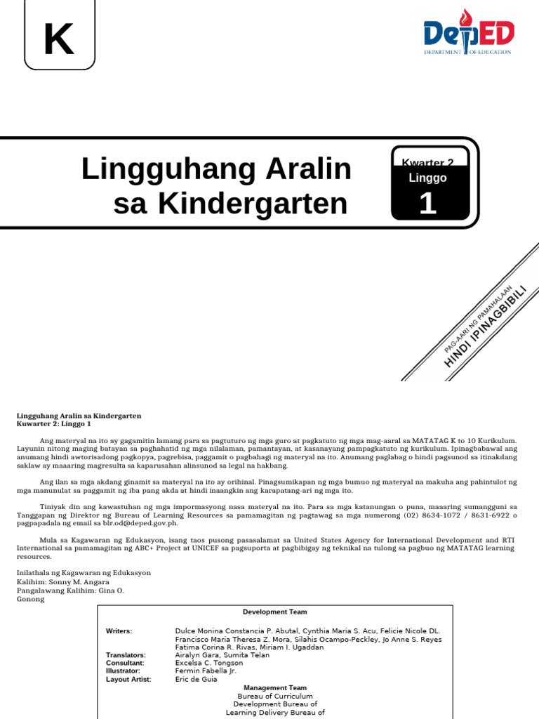 Q2 WEEK 11 Kindergarten DLL MATATAG | PDF