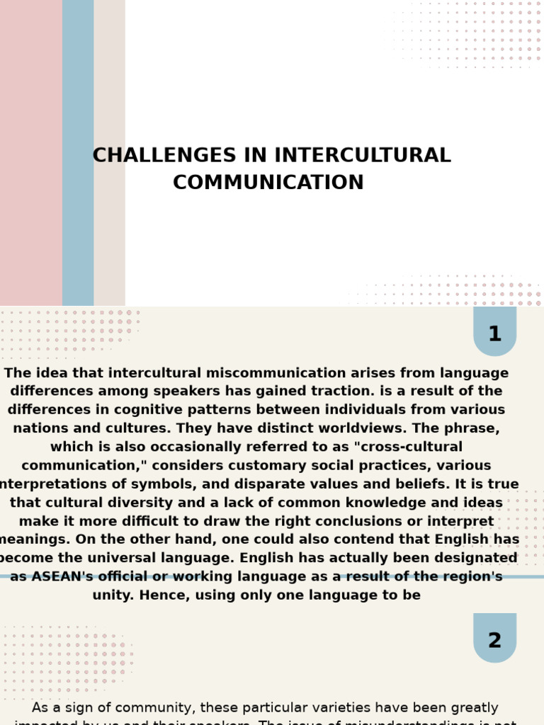 Challenges in Intercultural Communication | PDF | Communication | Cross ...
