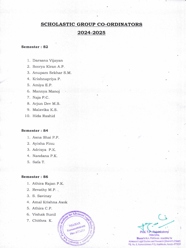 Academic Coordinators List | PDF | Religion & Spirituality