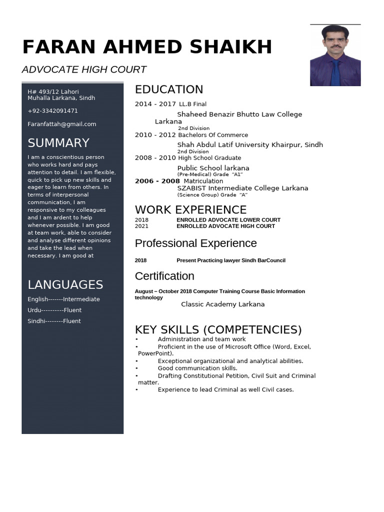 Advocate Yawar Hussain - Docx CV | PDF | Advocate | Justice